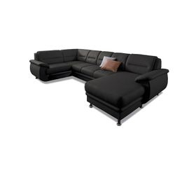 Sit & More sit&more Wohnlandschaft &raquo;Mailand U-Form, B: 312 cm&laquo; optional Schlaffunktion schwarz NaturLEDER (echtes Rindleder)/Korpus passendes Kunstleder Softlux 