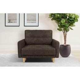 OTTO home Sessel &raquo;TRIPLO Relaxsessel mit Wellenunterfederung, Ma&szlig;e B/T/H: 95/100/89 cm&laquo; Polstersessel mit Steppung im R&uuml;ckenkissen, hohe Qualit&auml;t grau
