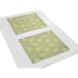 Adam Platzset &raquo;Retro Floret&laquo; 2-er Set gr&uuml;n Obermaterial: 100% Baumwolle B/L: 30cm x 40cm, 2 Stk., Bio-Baumwolle
