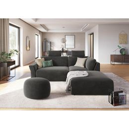 Sit & More sit&more Ecksofa &raquo;Cadabra L-Form&laquo; Breite 243 cm, inklusive Sitztiefenverstellung grau Samtoptik (100% Polyester);Soft clean (98% Polyester, 2% 