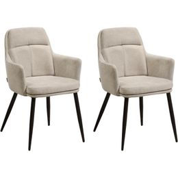 OMG Design Armlehnstuhl &raquo;Donna&laquo; (Set) 2 Stk.Schalenstuhl, bequem gepolstert, Esszimmerstuhl braun Stoff B/H/T: 58cm x 87cm x 64cm, 2 Stk., Stoff uni