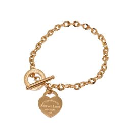 Firetti Damen Armband &raquo;Schmuck Geschenk Armschmuck Armkette Herz LIEBE&laquo; Made in Germany gold 20cm, Edelstahl