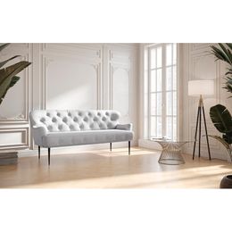 OTTO home 3-Sitzer &raquo;Amber&laquo; mit Knopfheftung,in verschieden Stoffarten silber 90% Polyester, 10% Polyamid B/H/T: 193cm x 97cm x 87cm, Struktur weich