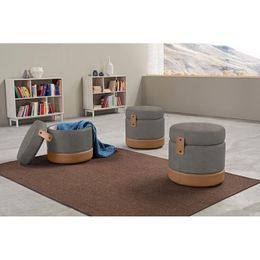 Egoitaliano Hocker &raquo;Tonder, Designhocker als Blickfang mit tollen Details, B/T 50/50cm&laquo; inkl. praktischem Stauraum als funktionale Stauraumm&ouml;glichkeit grau Luxus-