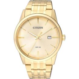 Citizen Herren Quarzuhr Armbanduhr, Herrenuhr, Damenuhr, Edelstahlarmband, Datum gold Einheitsgr&ouml;&szlig;e