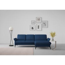 Sit & More sit&more Ecksofa &raquo;Fashion L-Form&laquo; wahlweise mit Kopfteilverstellung und Vorziehsitz, motorisch blau B/H/T: 253cm x 84cm x 165cm, Soft clean, Recamiere