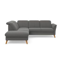 Sit & More sit&more Ecksofa &raquo;Romero L-Form&laquo; wahlweise mit oder ohne TV-Funktion, Schlaffunktion, Bettkasten grau 90% Polyester 10%Polyamid B/H/T: 250cm x 91cm x 