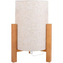 N&auml;ve n&auml;ve Tischleuchte &raquo;Matida&laquo; E27 1 Stk. 1xE27 exkl., Holzgestell, Textilschirm natur, H: ca. 52cm, D: ca. 22cm beige 1, &Oslash; 18cm H: 32cm, 1 Stk.
