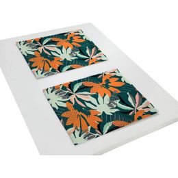 Adam Platzset &raquo;Jungle&laquo; GOTS organic,zertifiziert durch CERES 0242Made in Germany bunt Obermaterial: 100% Baumwolle B/L: 40cm x 40cm, 2 Stk., Bio-Baumwolle,
