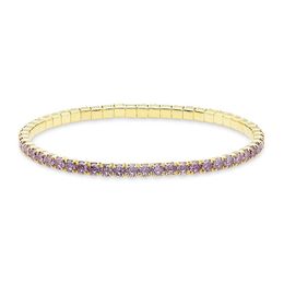 Firetti Damen Silberarmband &raquo;Schmuck Geschenk Flexibles Silberarmband mit Zirkonia&laquo; mit Zirkonia (synth.) lila 19cm, Silber 925 (Sterlingsilber)