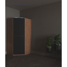 Priess Eckkleiderschrank &raquo;Barcelona Kleiderschrank Eckl&ouml;sung Raumwunder&laquo; in 2 Tiefen Schrank Eckschrank Garderobe braun Holzwerkstoff B/H/T: 95cm x 
