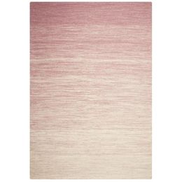 Pad Teppich &raquo;LEXON&laquo; rechteckig 5 mm H&ouml;he handgewebt, reine Wolle, moderner Farbverlauf, Wohnzimmer rosa Baumwolle, Wolle B : 140cm 1 Stk., 5mm, L: 
