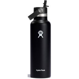 Hydro Flask Trinkflasche &raquo;21 OZ Standard Flex Straw Cap, 621 ml&laquo; TempShield ️ doppelwandige Vakuumisolierung schwarz Edelstahl 621ml