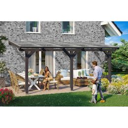 Skan Holz Terrassendach &raquo;Bormio&laquo; Polycarbonat (PC) B/H/T: 541cm x 229cm x 250cm, farbig lasiert
