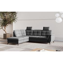 Sit & More sit&more Ecksofa &raquo;Zora&laquo; wahlweise mit Schlaffunktion und Bettkasten grau 95% Polyester 5% Polyamid B/H/T: 244cm x 92cm x 212cm, Flachgewebe LINO, 