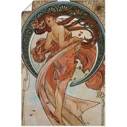 Artland Poster &raquo;Vier K&uuml;nste: Der Tanz. 1898.&laquo; Frau 1 Stk. tlg. ohne Rahmen orange B/H/T: 40cm x 60cm, Poster Frau, 1 Stk.