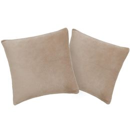 OTTO home Kissenbezug &raquo;Desner3&laquo; Kissenh&uuml;lle mit Rei&szlig;verschluss, Cashmere-Touch, kuschelig & weich beige Microfaser, Obermaterial: 100% Polyester B/L: 