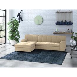 Home Affaire Ecksofa &raquo;Balme L-Form&laquo; Inkl. Zierkissen, wahlweise mit Bettfunktion beige 100% Polyester B/H/T: 239cm x 75cm x 152cm, Struktur fein, 
