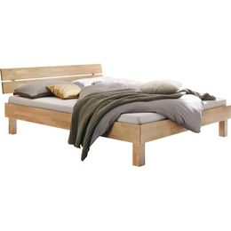 Hasena Holzbett &raquo;Prato&laquo; Fu&szlig;h&ouml;he 20 cm braun Eiche massiv Liegefl&auml;che L&auml;nge B: 200cm x 140cm, H&ouml;he Bett: 36cm H&ouml;he Bettseite: 16cm H&ouml;he Liegefl&auml;che: 