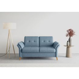 Sit & More sit&more 2-Sitzer &raquo;G&ouml;teborg&laquo; inklusive Sitztiefenverstellung und Federkern blau B/H/T: 171cm x 90cm x 102cm, Flachgewebe AMSTERDAM, Inklusive 