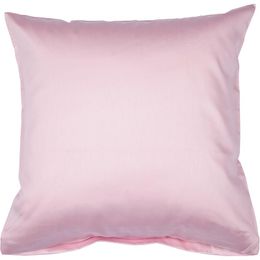 Janine Kissenbezug &raquo;Colors Mako Satin&laquo; mit Rei&szlig;verschluss, uni Kissenh&uuml;lle, feinf&auml;dig, 100% Baumwolle rosa Mako-Satin, Mako-Satin B/L: 80cm x 80cm, 1 Stk., 