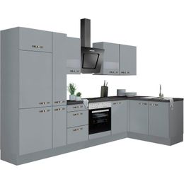 KOCHSTATION Winkelk&uuml;che &raquo;KS-Cara&laquo; mit Vollausz&uuml;gen und Soft-Close-Funktion, Stellbreite 315 x 175 cm grau B/H/T: 315cm x 175cm