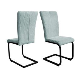 OTTO home Freischwinger &raquo;Oliver&laquo; () 2 Stk.Stuhl belastbar bis 120 Kg blau 92% PES, 8% Nylon B/H/T: 43cm x 98cm x 55cm, 2 Stk., Cord Lederoptik