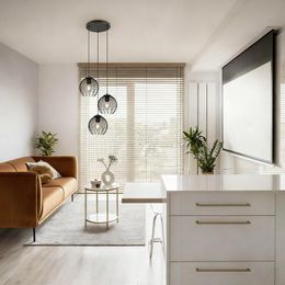 OTTO home Pendelleuchte &raquo;Tonnia - H&auml;ngelampe, h&ouml;henverstellbar, 3er Rondell, Metall,&laquo; E27 1 Stk. Wohnzimmer, modern, ballonf&ouml;rmiger Lampenschirm, 