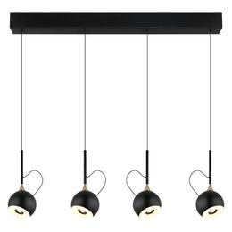 Globo LIGHTING H&auml;ngeleuchte &raquo;DONOVAN&laquo; LED-Modul 1 Stk. Warmwei&szlig; H&auml;ngeleuchte Schwarz/Gold, Acryl opal, Soft-Lift, LED 40W 1, H: 150cm, 1 Stk.