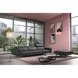 Egoitaliano 3-Sitzer &raquo;Gloria, super bequem, hochwertige Verarbeitung, edles Design, Megasofa&laquo; beidseitig verstellbare R&uuml;ckenelemente, mit Designmetallf&uuml;&szlig;en grau 