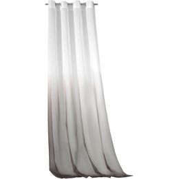 Weckbrodt-Gardinen Vorhang &raquo;Maischa&laquo; &Ouml;sen 1 Stk. tlg. Voile, transparent mit Farbverlauf, Gardine, Store braun Voile, Polyester 245cm, &Ouml;sen, 140cm