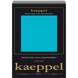 Kaeppel Spannbettlaken &raquo;Single Jersey Mako Elasthan&laquo; aus 97% Baumwolle und 3% Elasthan blau Jersey-Elasthan, Obermaterial: 97% Baumwolle, 3% Elasthan B/L: 