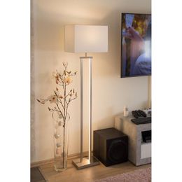 NOWA Stehlampe &raquo;SYDNEY&laquo; E27 1 Stk. Warmwei&szlig; Stehleuchte/Textil beige/dimmbar/getrennt schalt-dimmbar/Wohnzimmer silber 1 Stk.