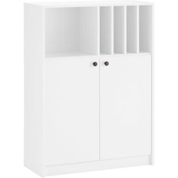 OTTO home Aktenschrank &raquo;Licia&laquo; viel Stauraum, 2 T&uuml;ren und 5 offene F&auml;cher wei&szlig; Hartfaserplatte, Holzwerkstoff B/H/T: 81,5cm x 111cm x 35cm, T&uuml;ren: 2 