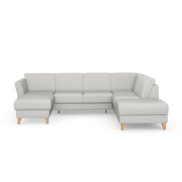 Sit & More sit&more Wohnlandschaft &raquo;Visby U-Form&laquo; wahlweise mit Schlaffunktion und Stauraum, frei im Raum stellbar grau B/H/T: 303cm x 87cm x 213cm, Soft clean, 