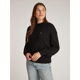 Calvin Klein Jeans Damen Rundhalspullover &raquo;MONOGRAM EMBRO CREWNECK SWEATER&laquo; mit Logostickerei schwarz XS (34)