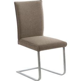 K+w Komfort & Wohnen K+W Komfort & Wohnen Freischwinger &raquo;Santos III&laquo; () mit Sattlernaht, Gestell aus Edelstahl, hochwertiger Sitzkomfort beige B/H/T: 47cm x 99cm x 62cm, 