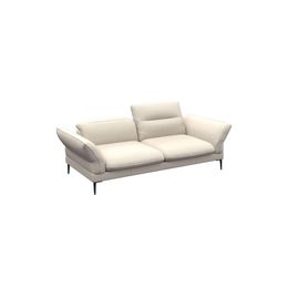 FLEXLUX 2,5-Sitzer &raquo;Salino, Funktionssofa, Relaxsofa&laquo; Sofa mit Arm- und Kopfteil-Verstellungen, Kaltschaum & Stahl-Wellen wei&szlig; 100% Echtleder B/H/T: 
