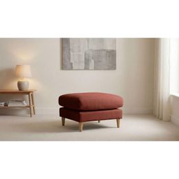 OTTO home Pouf &raquo;Finnian&laquo; Polsterhocker 70x70 cm, Chenille, Massivholzf&uuml;&szlig;e Holz teilmassiv B/H/T: 70cm x 47cm x 70cm, Chenille