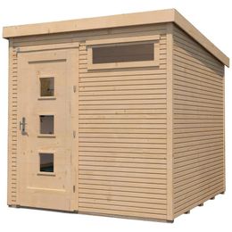 Weka Gartenhaus &raquo;Komfort Gr.1&laquo; beige Massivholz Fu&szlig;boden im Gartenhaus, ohne Dacheindeckung