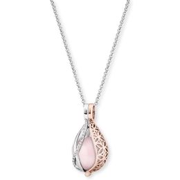 Engelsrufer Damen Kette mit Anh&auml;nger &raquo;Himmelstr&auml;ne mit Lebensblume&laquo; mit Rosenquarz, Zirkonia (synth.) rosa XS, Silber 925 (Sterlingsilber), L: 50