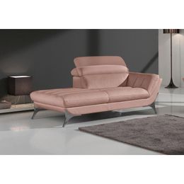 Egoitaliano Recamiere &raquo;Sueli, extravagantes Design und erstklassiger Sitzkomfort&laquo; Solit&auml;rm&ouml;bel, hochwertiger Lederbezug, inklusive Kopfteilverstellung rosa Leder 