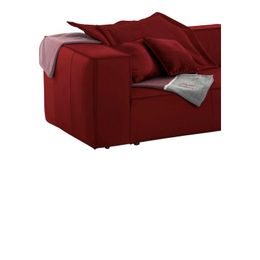 W.Schillig Sofakissen &raquo;around-the-block&laquo; Dekokissen mit Flatterbiese rot Longlife Xtra-Leder Z59: Glattleder mit modischer Pr&auml;gung. Hautst&auml;rke 0, 9 - 