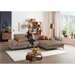 W.Schillig Ecksofa &raquo;Piedroo, Designsofa mit tollem Sitzkomfort, elegant und bequem, L-Form&laquo; Kopfteilverstellung, wahlweise mit Sitztiefenverstellung, 
