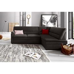 Sit & More sit&more Ecksofa &raquo;Pisa L-Form&laquo; mit Federkern, wahlweise mit Schlaffunktion schwarz NaturLEDER (echtes Rindsleder), Korpus in Kunstleder SOFTLUX ;Luxus