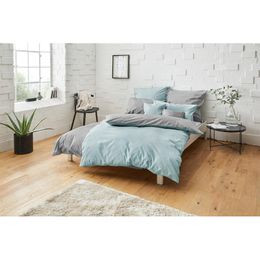 Bruno Banani Wendebettw&auml;sche &raquo;Merlin in Gr. 135x200 oder 155x220 cm&laquo; 2 Stk. Baumwollbettw&auml;sche, Leinen-Look in Melange-Optik blau Linon, Obermaterial: 100% 