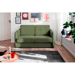 Home Affaire Schlafsofa &raquo;Milano Einzelauszug, Schlaffunktion, schmale Armlehnen, Breite 147cm&laquo; zwei einzeln ausziehbare Liegefunktionen gr&uuml;n 100% 