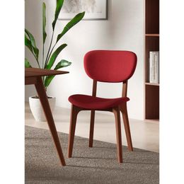 Home Affaire Stuhl &raquo;COZY Made in Italy&laquo; (Set) 2 Stk.Gestell in Buche, Kirsch- oder Nussbaum, Massivholz, Design Stuhl rot Polyester B/H/T: 50cm x 88cm