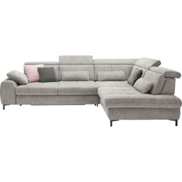 set one by Musterring Ecksofa &raquo;SO 3400 Sitzh&ouml;he 47cm oder 49cm, Sitztiefe verstellbar, B/T 317/220 cm&laquo; Kaltschaumpolsterung, Flachgewebe, whlw. mit 