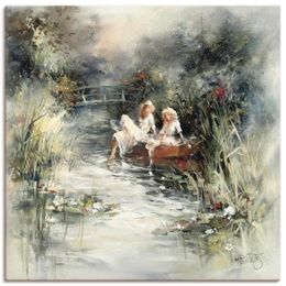 Artland Wandbild &raquo;Fr&uuml;hlingsschein&laquo; Frau 1 Stk. tlg. als Leinwandbild, Poster in verschied. Gr&ouml;&szlig;en beige Leinwand B/H/T: 50cm x 50cm, Leinwandbild Frau 